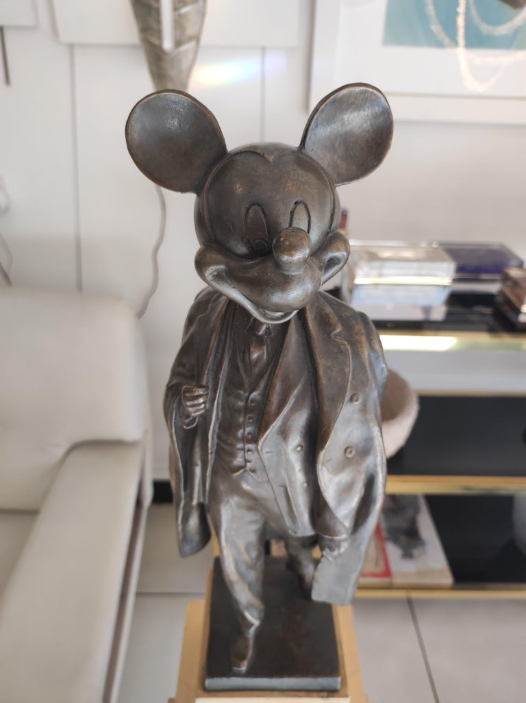 Alexander Kosolapov "Mickey Lenin Malevich" Bronze and Wood Sculpture N ...