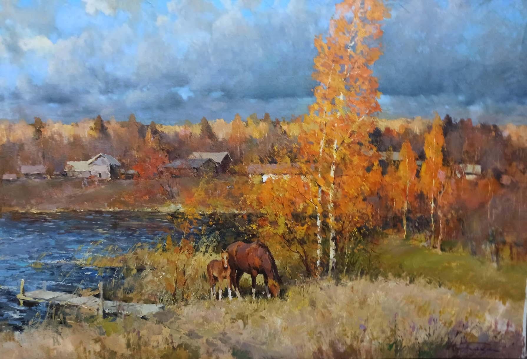Alexander Kremer - Autumn on the Msta For Sale at 1stDibs