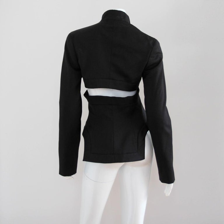 ALEXANDER MCQUEEN 2000 Black Cutouts Blazer / Jacket For Sale at 1stDibs