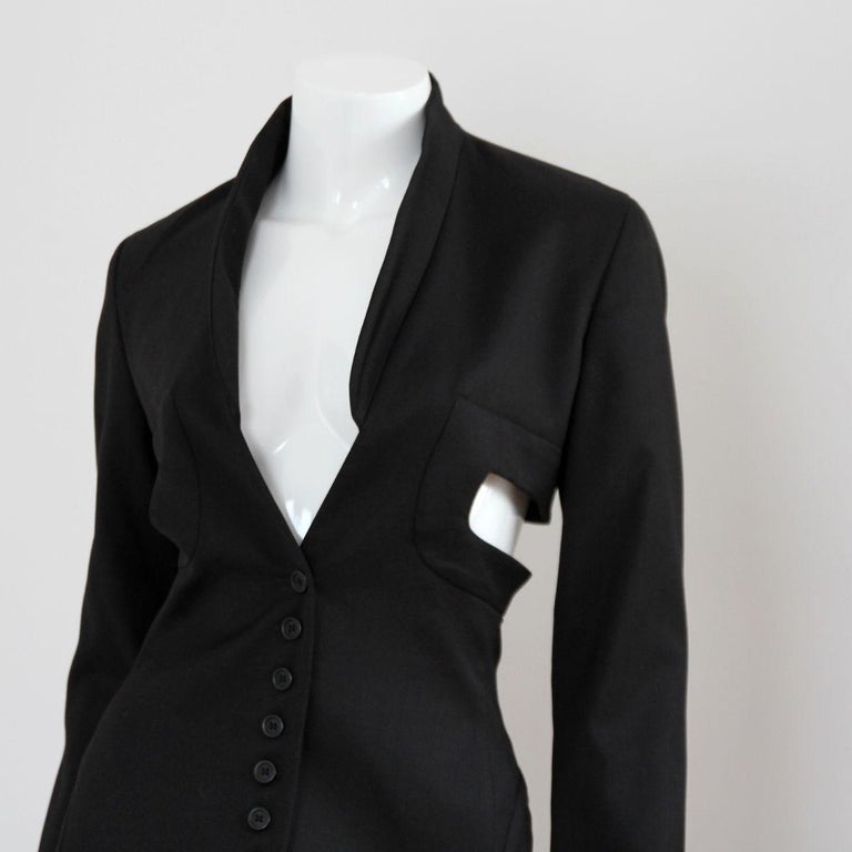 ALEXANDER MCQUEEN 2000 Black Cutouts Blazer / Jacket For Sale at 1stDibs