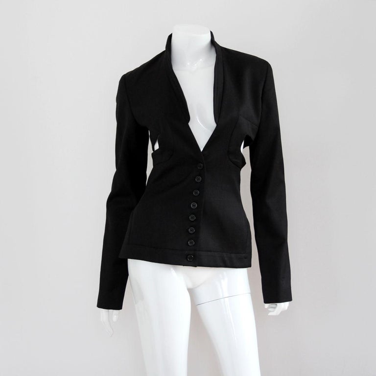 ALEXANDER MCQUEEN 2000 Black Cutouts Blazer / Jacket For Sale at 1stDibs