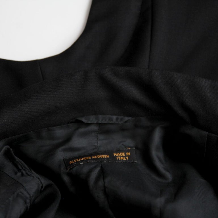 ALEXANDER MCQUEEN 2000 Black Cutouts Blazer / Jacket For Sale at 1stDibs