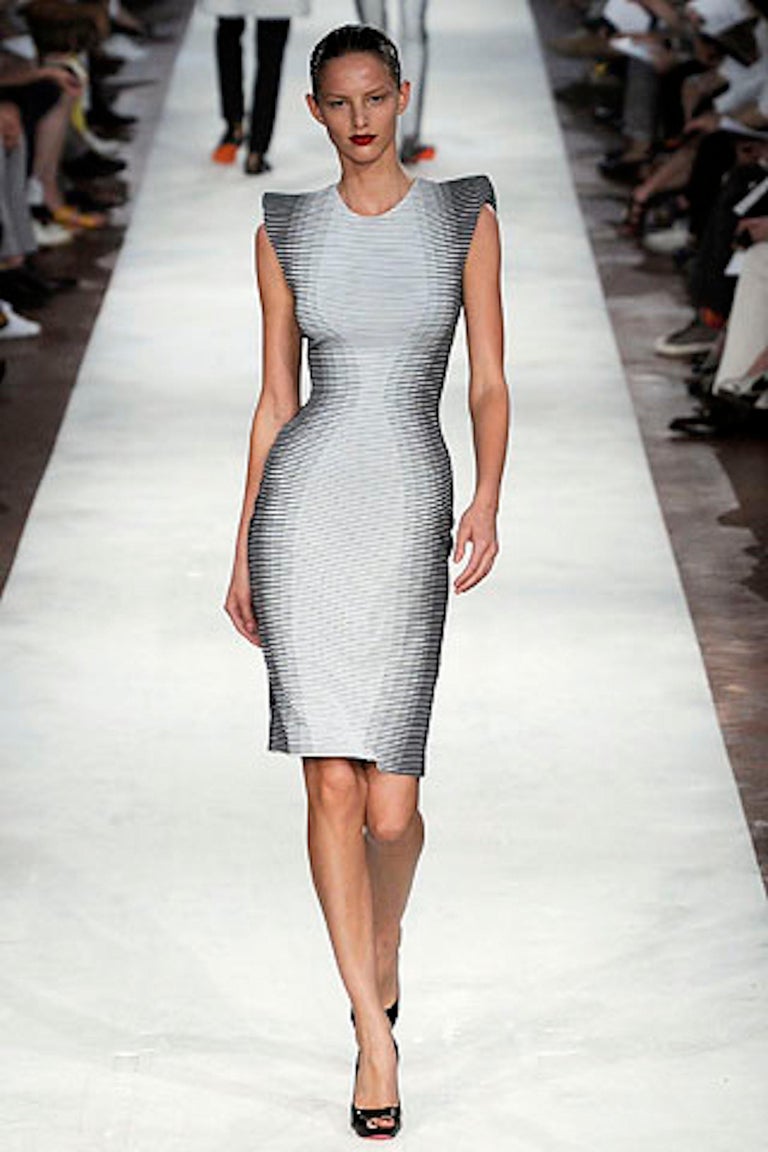 Alexander McQueen 2009 Optical Illusion Striped Dress Runway at 1stDibs ...