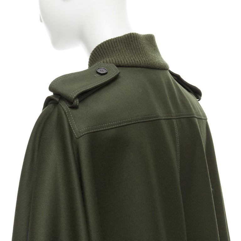 ALEXANDER MCQUEEN 2015 khaki green belted military cape jacket IT38 S ...