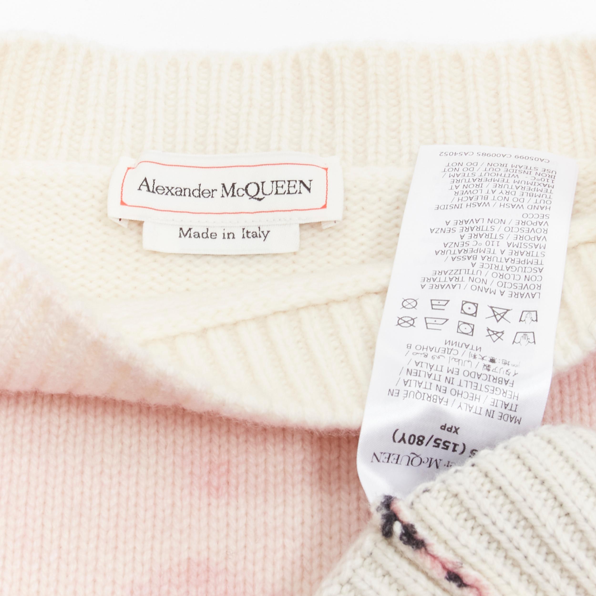 ALEXANDER MCQUEEN 2021 Anemone wool cashmere floral print cropped ...