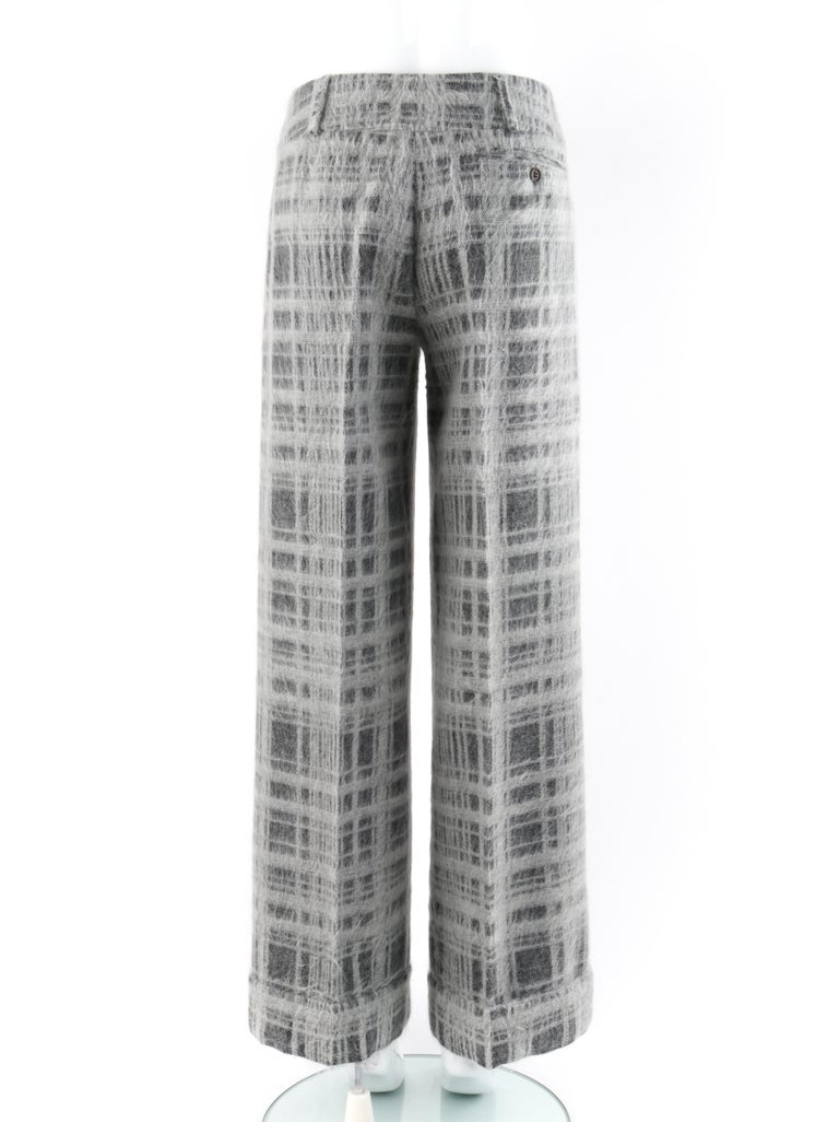 ALEXANDER McQUEEN A/W 1999 "The Overlook" Gray Check Mohair Wide Leg ...