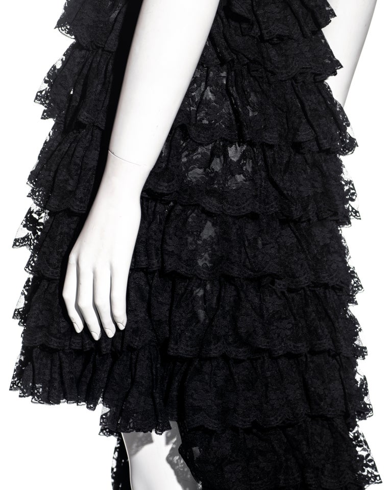 Alexander McQueen black lace and leather evening dress, ss 1999 at 1stDibs