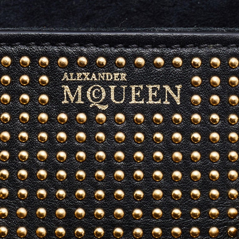 Alexander McQueen Black Leather Mini Studded Heroine Shoulder Bag For ...