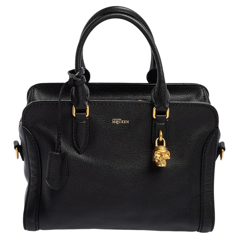 Alexander McQueen Black Leather Skull Padlock Tote at 1stDibs ...