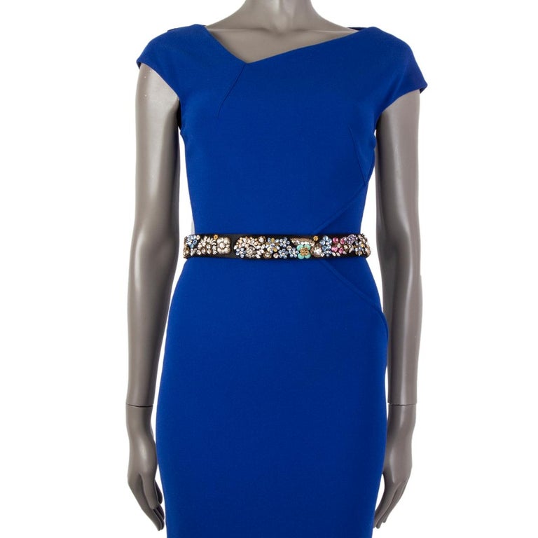 ALEXANDER MCQUEEN black satin EMBELLISHED Belt 70 at 1stDibs | black ...