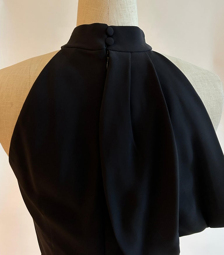 Alexander McQueen Black Silk Gown with Draped Arm Detail For Sale at ...