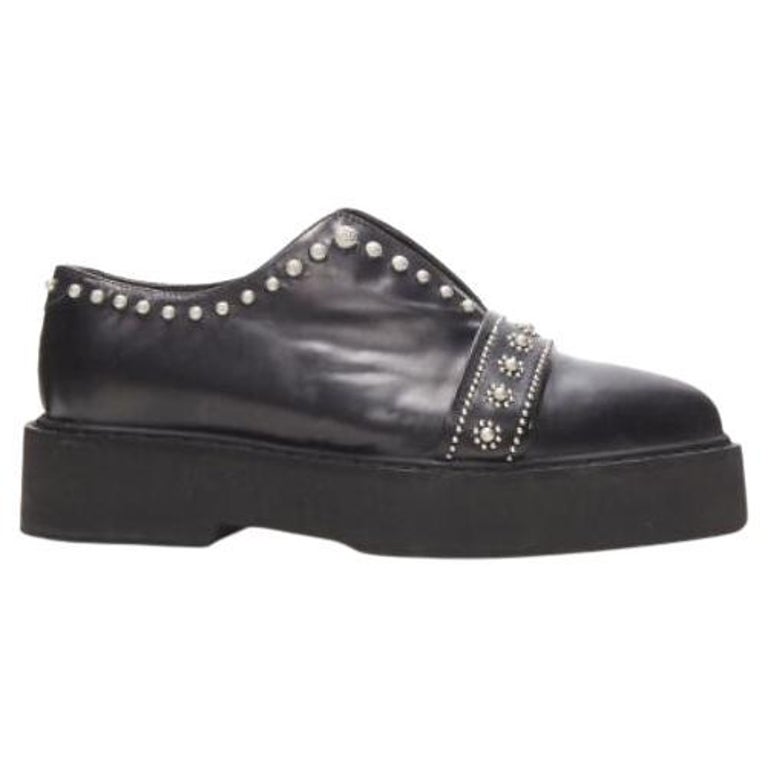 ALEXANDER MCQUEEN black silver studded creeper platform brogue EU37 For ...