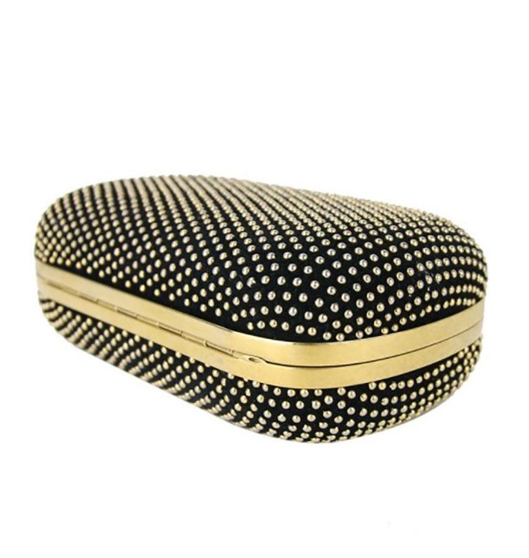 ALEXANDER MCQUEEN BLACK SKULL PRETA STUDDED Clutch For Sale at 1stDibs