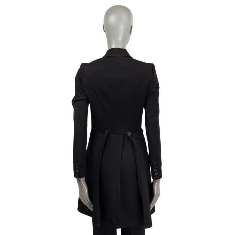 ALEXANDER MCQUEEN black TWO BUTTON REDINGOTE Coat Jacket 38 XS For Sale ...