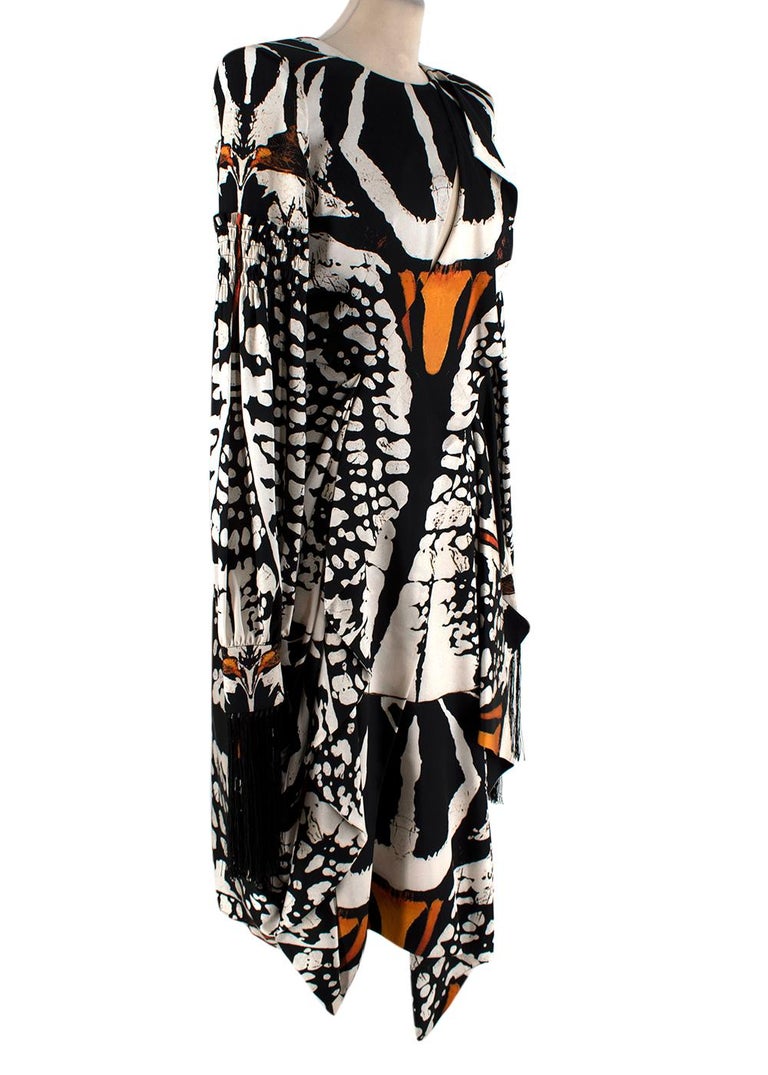 Alexander McQueen Black and White Silk Beetle Print Dress For Sale at ...