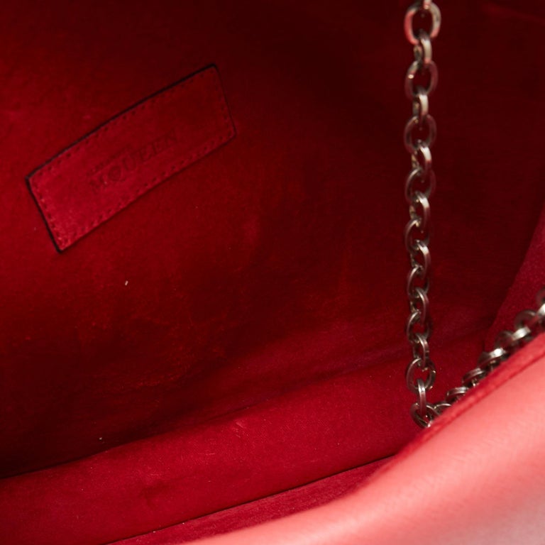 Alexander McQueen Coral Pink Leather Heroine Shoulder Bag For Sale at ...