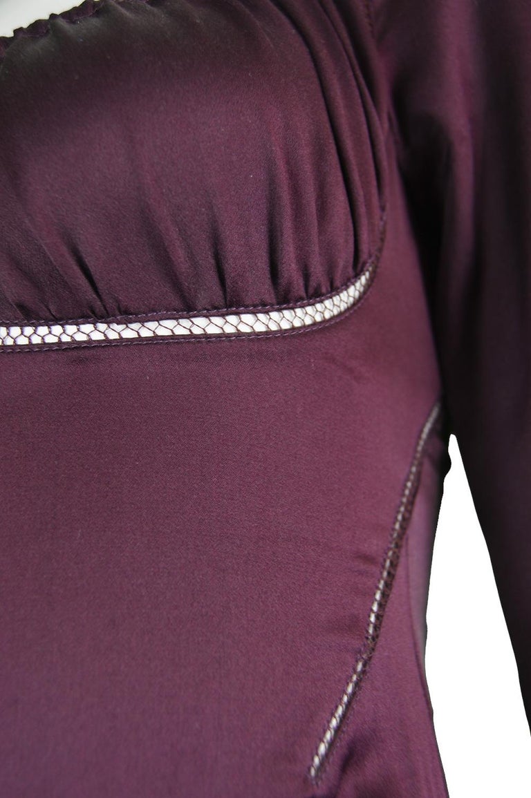 Alexander McQueen Dark Purple Silk Cut Out Runway Evening Dress, Fall ...