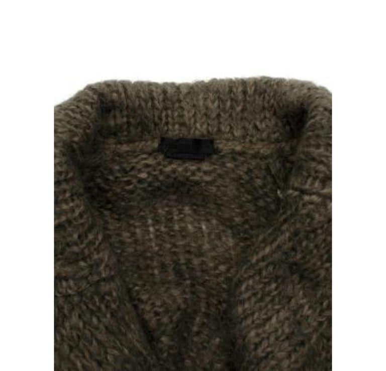 Alexander McQueen Green Mohair Cardigan For Sale at 1stDibs