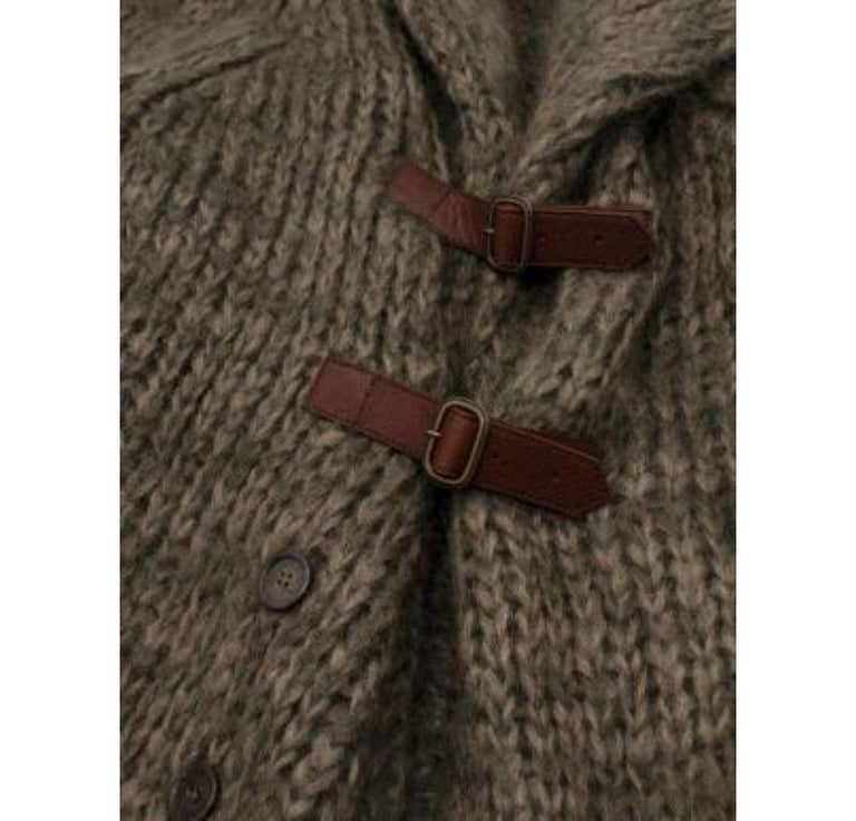 Alexander McQueen Green Mohair Oversize Buckle Cardigan For Sale at 1stDibs