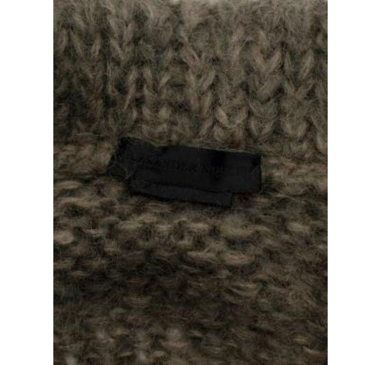 Alexander McQueen Green Mohair Oversize Buckle Cardigan For Sale at 1stDibs