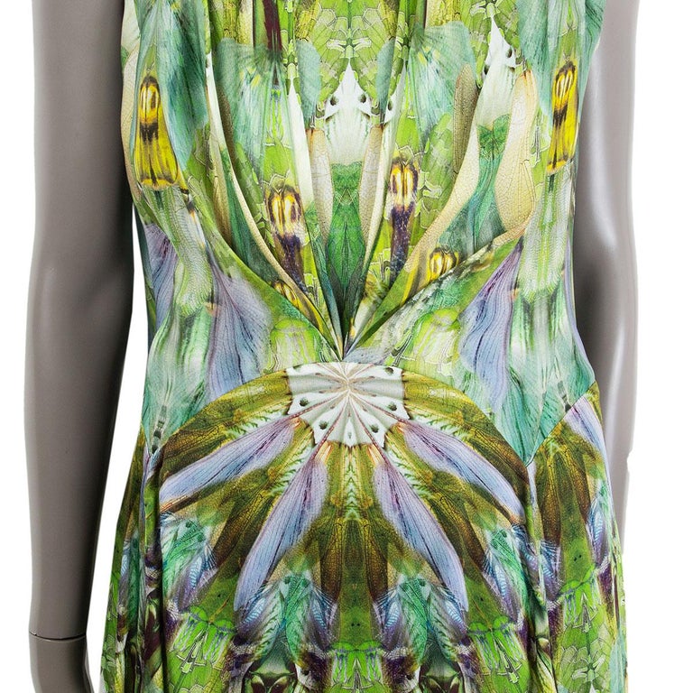 ALEXANDER MCQUEEN green silk PLATOS ATLANTIS PRAYING MANTIS GOWN Dress ...