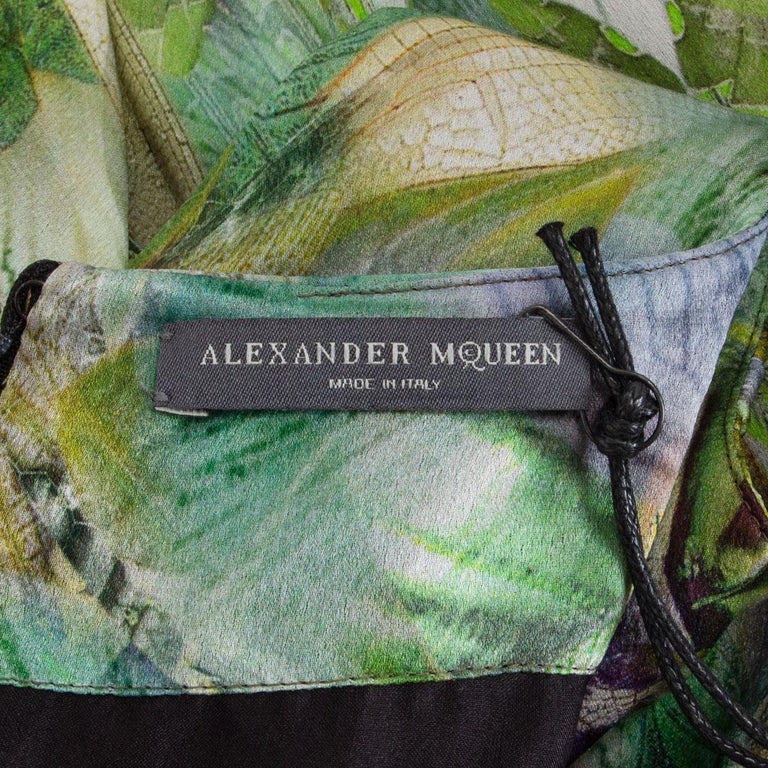 ALEXANDER MCQUEEN green silk PLATOS ATLANTIS PRAYING MANTIS GOWN Dress ...