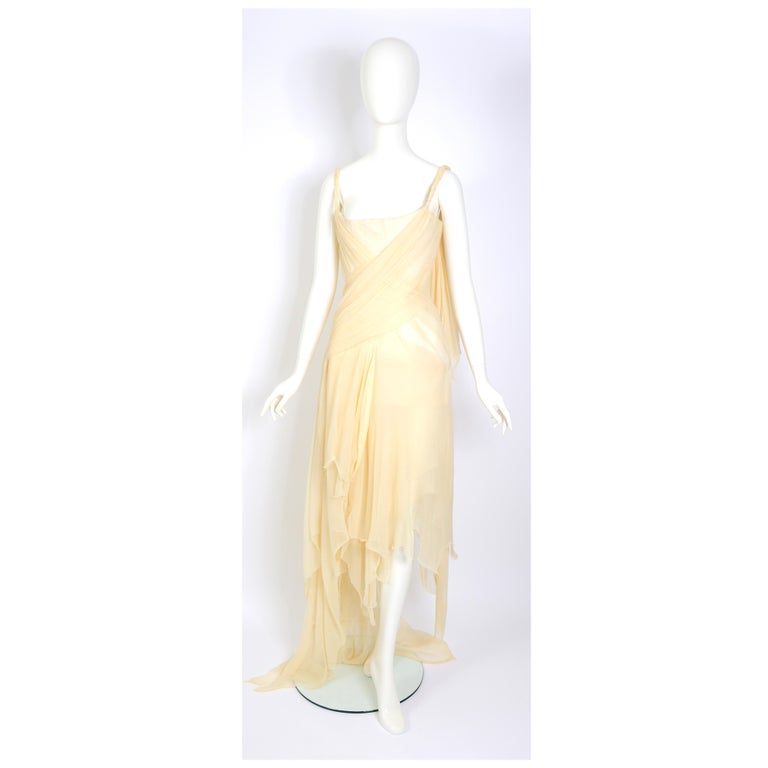 Alexander McQueen "Irere" collection SS 2003 shipwreck silk chiffon ...