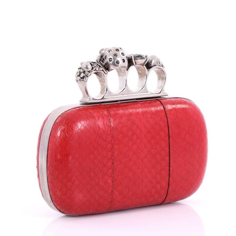 Alexander McQueen Knuckle Box Clutch Python Small at 1stDibs