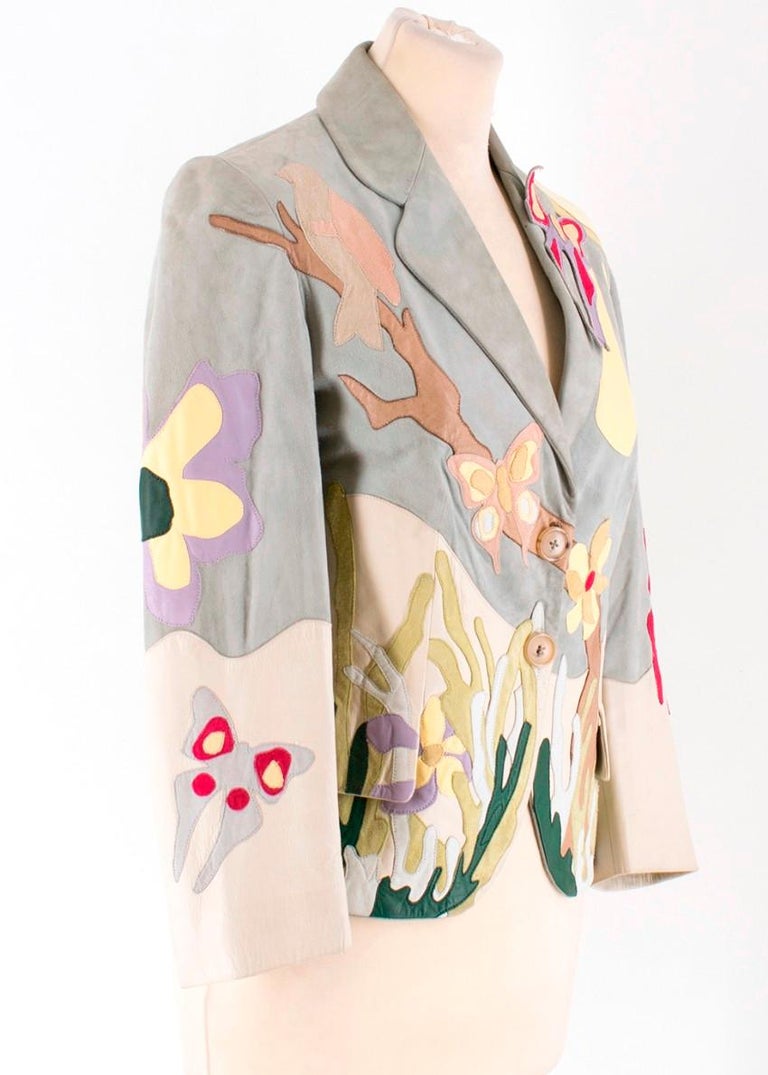 Alexander McQueen Leather Butterfly Applique Jacket US 4 at 1stDibs ...