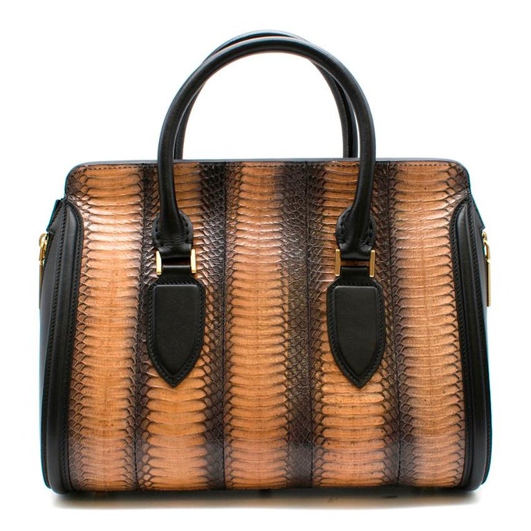 Alexander McQueen Leather and Python Heroine Bag For Sale at 1stDibs