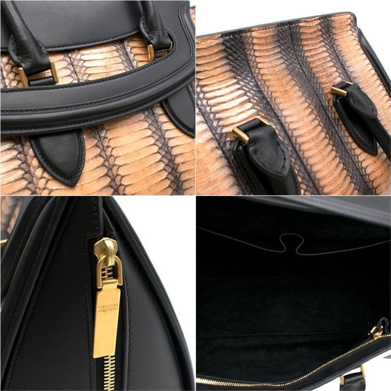 Alexander McQueen Leather and Python Heroine Bag For Sale at 1stDibs