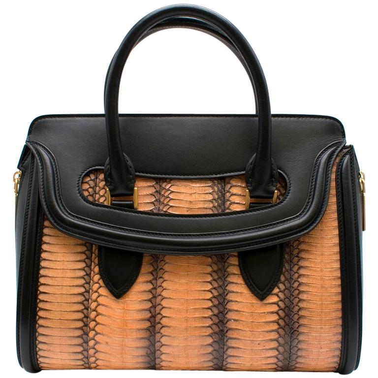 Alexander McQueen Leather and Python Heroine Bag For Sale at 1stDibs