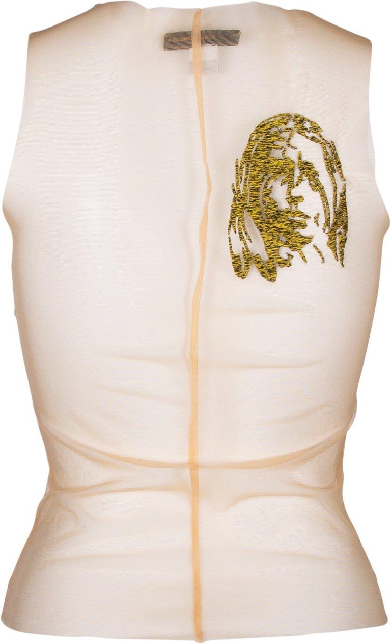 Alexander McQueen Life Is Pain Fall 1996 Mesh Tank Top For Sale at 1stDibs