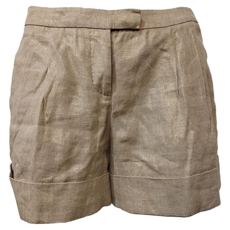 Alexander McQueen Linen shorts size 38 For Sale at 1stDibs