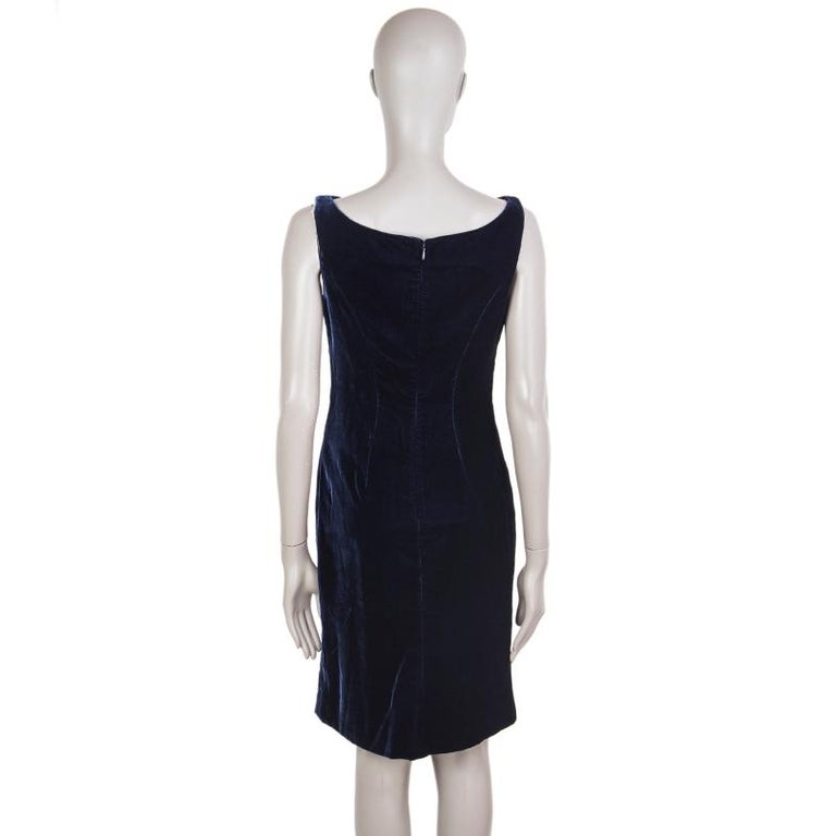ALEXANDER MCQUEEN midnight blue VELVET Cocktail Dress 42 at 1stDibs