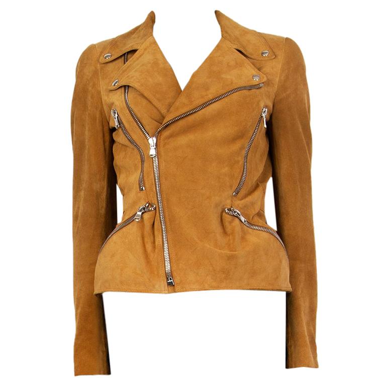 Alexander McQueen mustard suede BIKER Jacket 38 For Sale at 1stDibs ...
