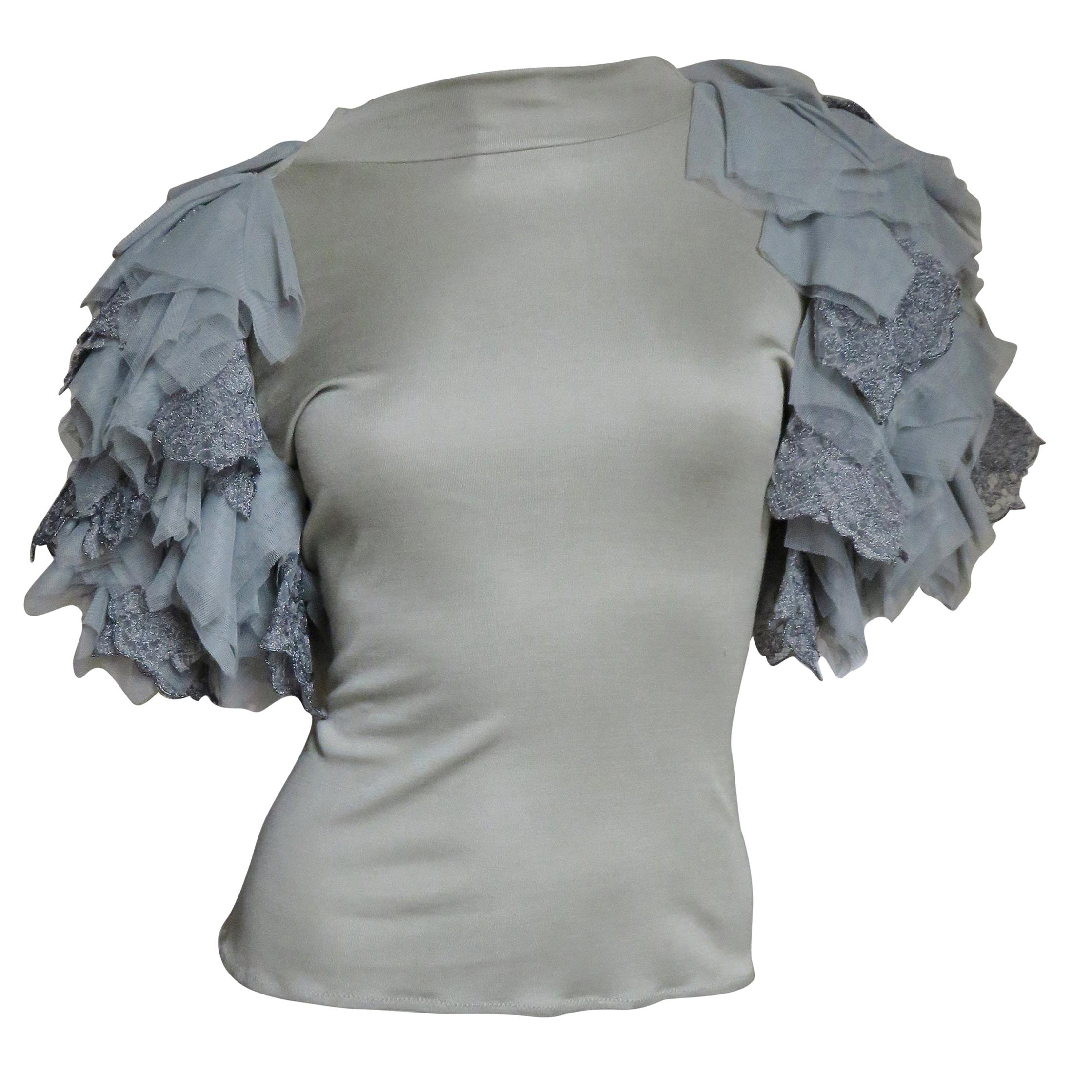 Valentino Hand-Embroidered Beaded Paneled Silk Shell Top For Sale at ...