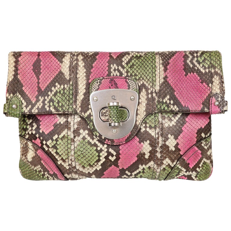 Alexander McQueen Novak Python Flappy Clutch at 1stDibs