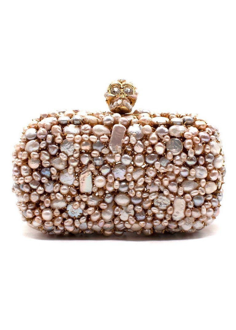 Alexander McQueen Pearl Embellished Clutch Bag For Sale at 1stDibs
