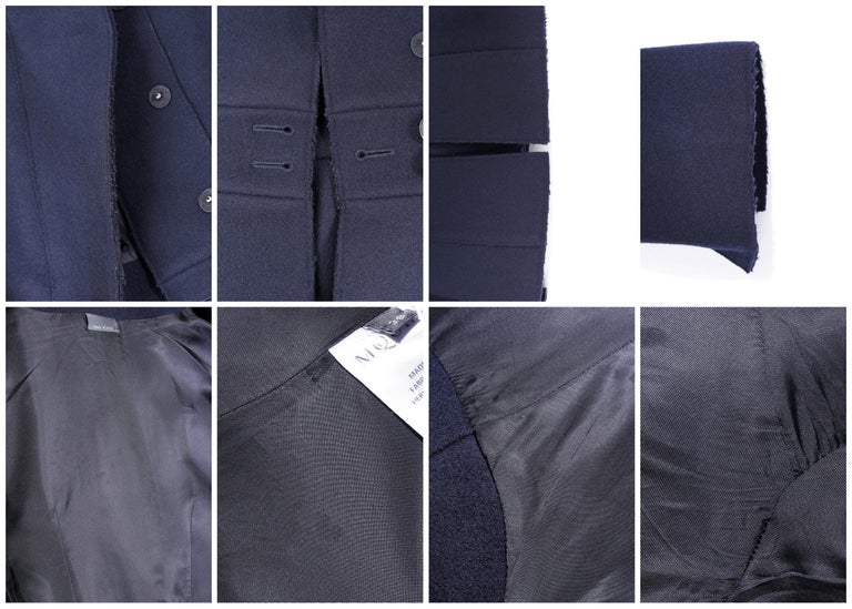 Alexander McQueen Pre-Fall 2015 Navy Wool Peplum Military Style Blazer ...