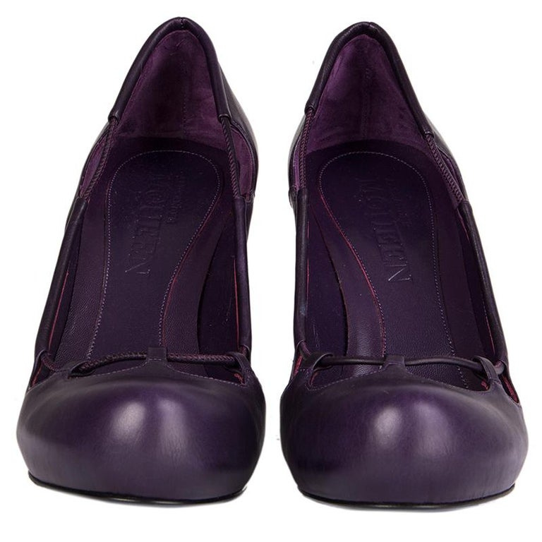 ALEXANDER MCQUEEN purple leather HAZE Pumps Shoes 39.5 at 1stDibs