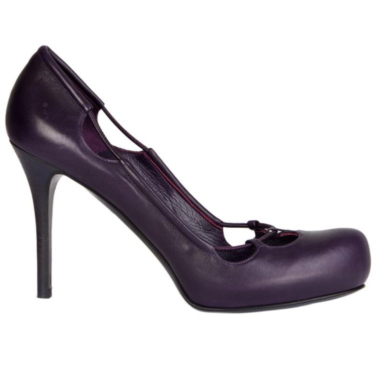 ALEXANDER MCQUEEN purple leather HAZE Pumps Shoes 39.5 at 1stDibs