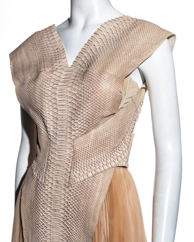Alexander McQueen python and silk organza mini dress, ss 2006 For Sale ...