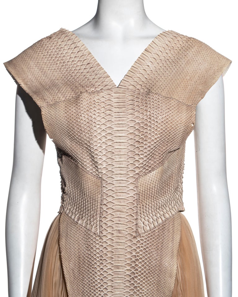 Alexander McQueen python and silk organza mini dress, ss 2006 For Sale ...