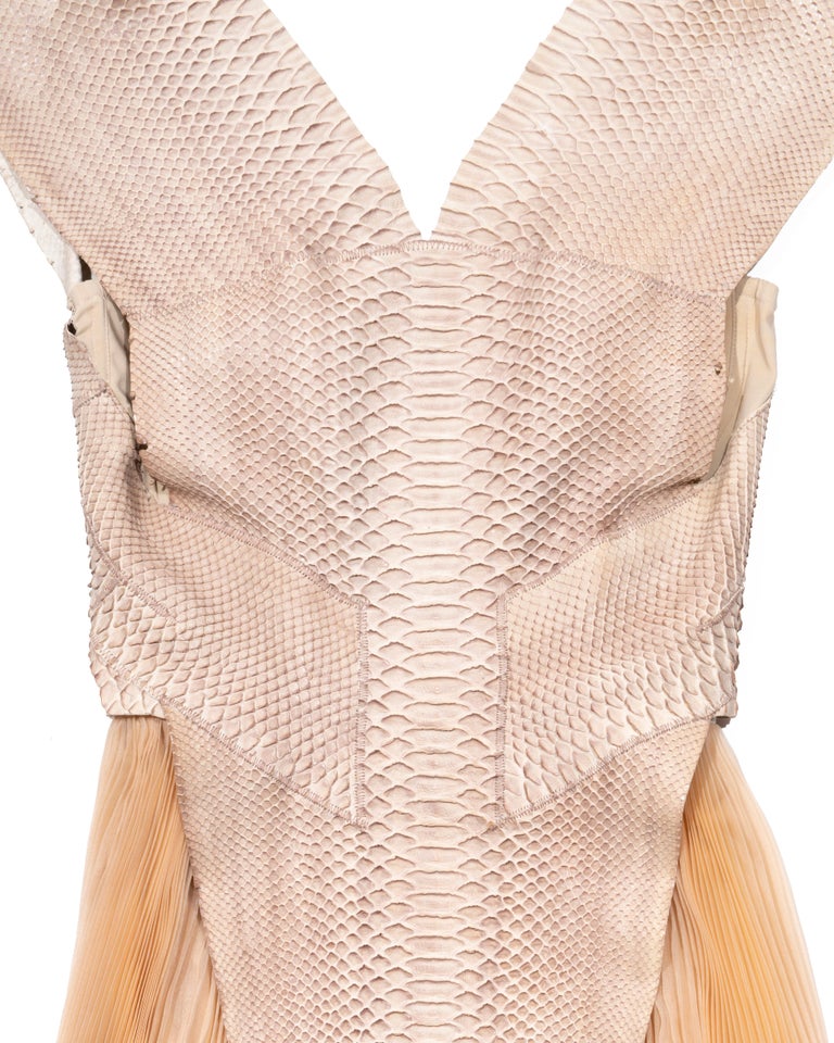 Alexander McQueen python and silk organza mini dress, ss 2006 For Sale ...