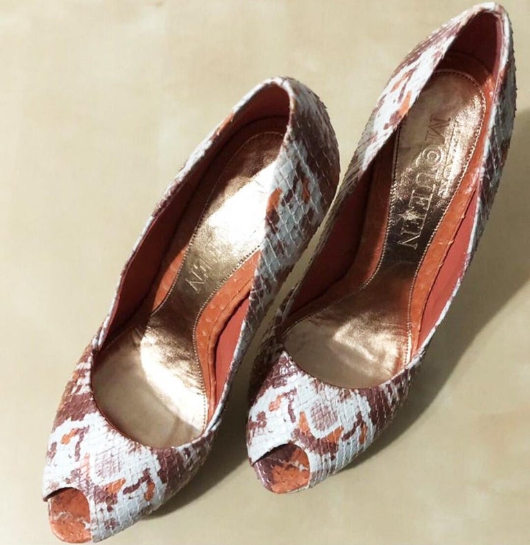Alexander McQueen Python Leather Platform Shoes 40 - 10 For Sale at 1stDibs