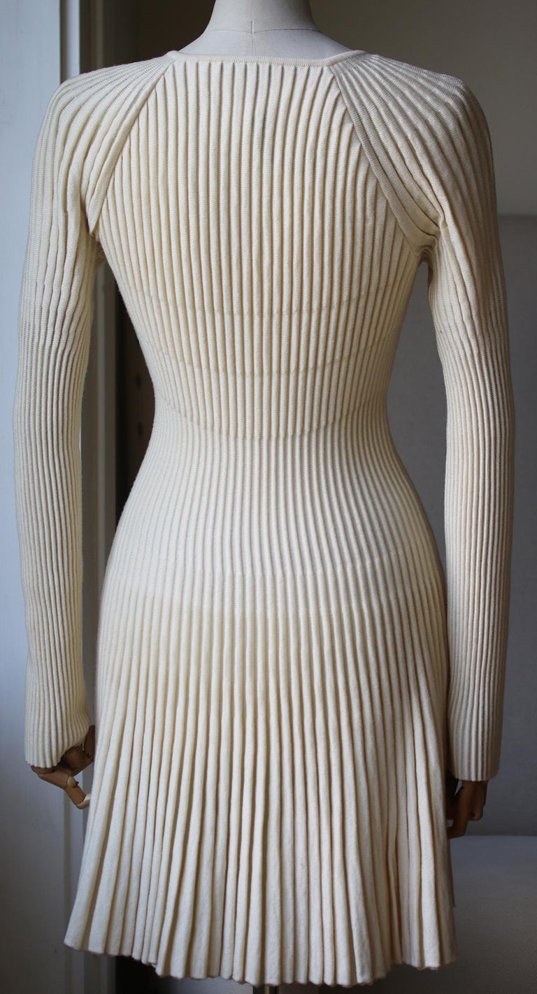 Alexander McQueen Ribbed-Knit Mini Dress at 1stDibs | alexander mcqueen knit dress, alexander ...