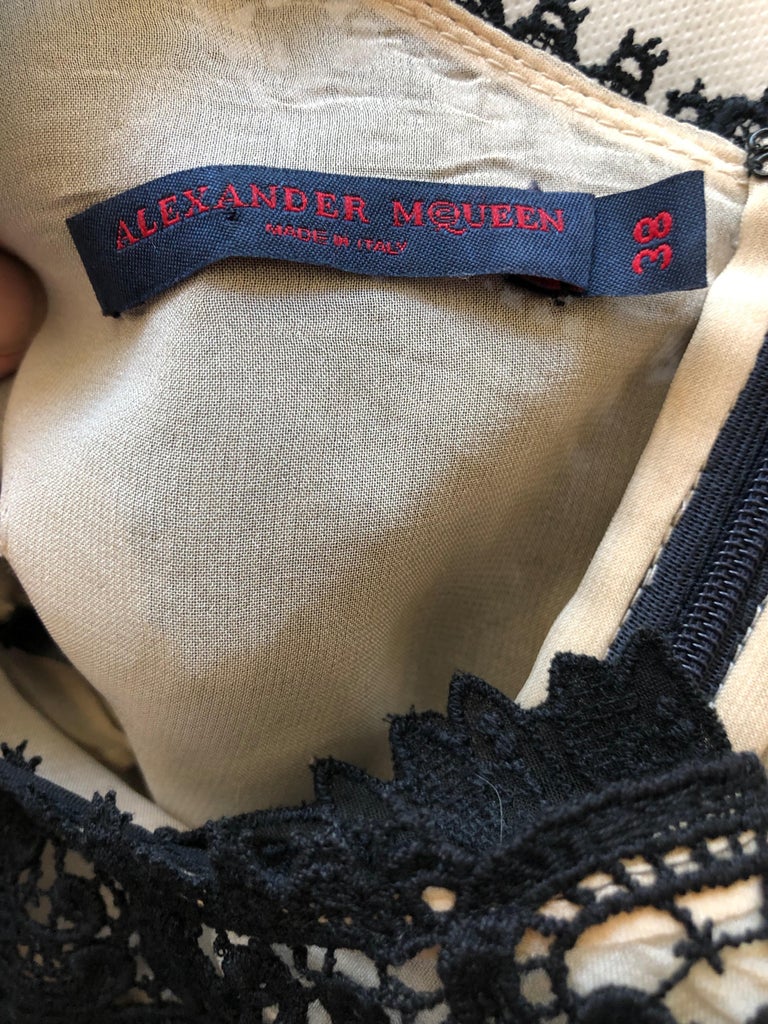 Alexander McQueen Romantic Black Flamenco Ruffle Guipure Lace Dress ...