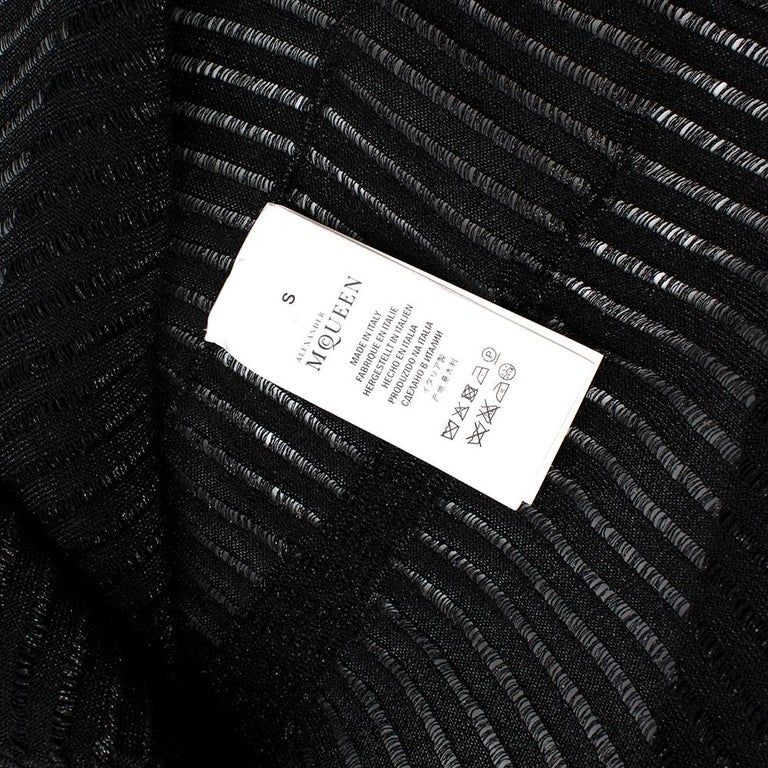 Alexander Mcqueen Ruffle Neck and Sleeve Sheer Knit Dress - Size Small ...