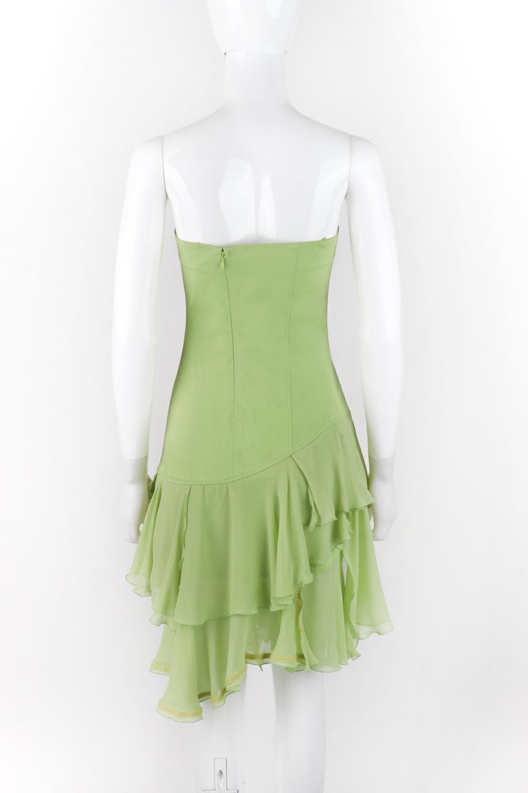 ALEXANDER McQUEEN S/S 1996 “The Hunger” Green Asymmetric Strapless ...